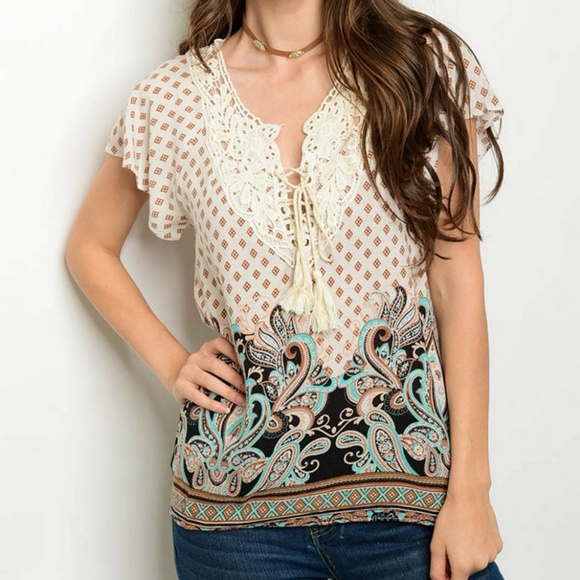 Grifflin Paris | Tops | Paisley Multi Top Grifflin Paris | Poshmark